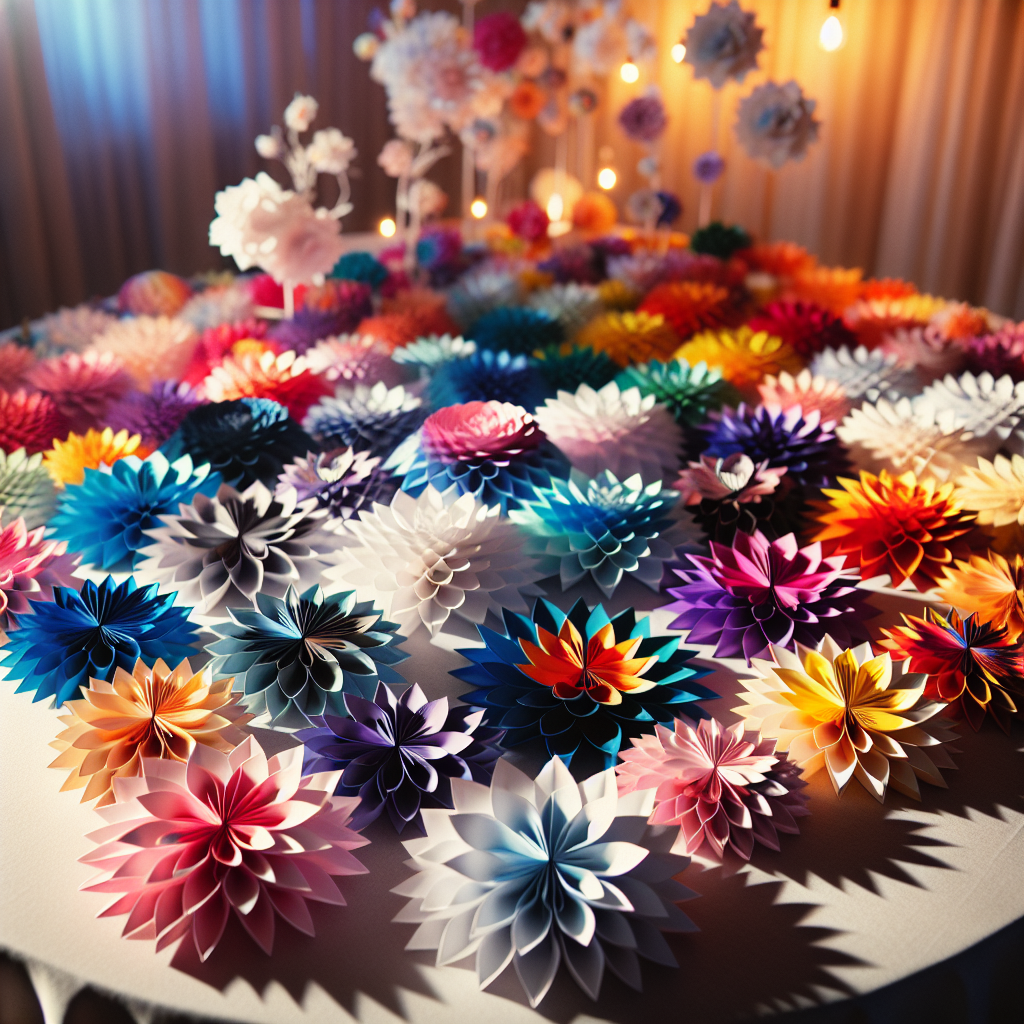 A Splash of Color: Vibrantly Hued Origami Flowers for Wedding Décor ...